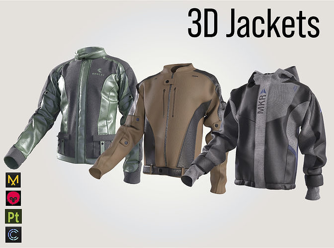 3 male jackets 3D Model Collection | CGTrader