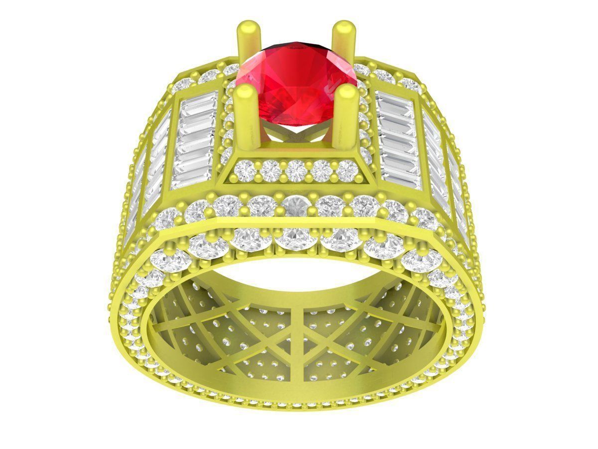 luxury korean diamond men ring 4086 3D model 3D printable | CGTrader