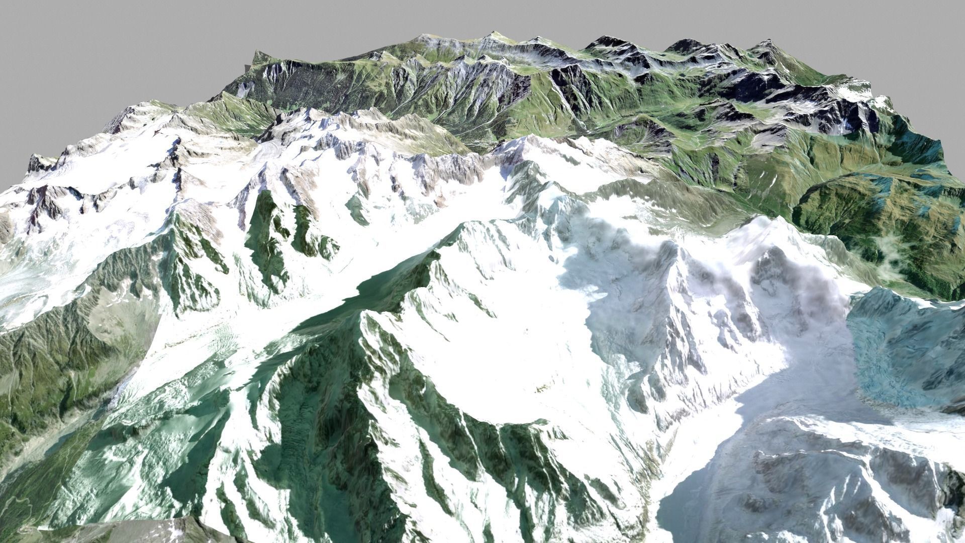 Mountain landscape Grande Jorasses Alps 3D model | CGTrader