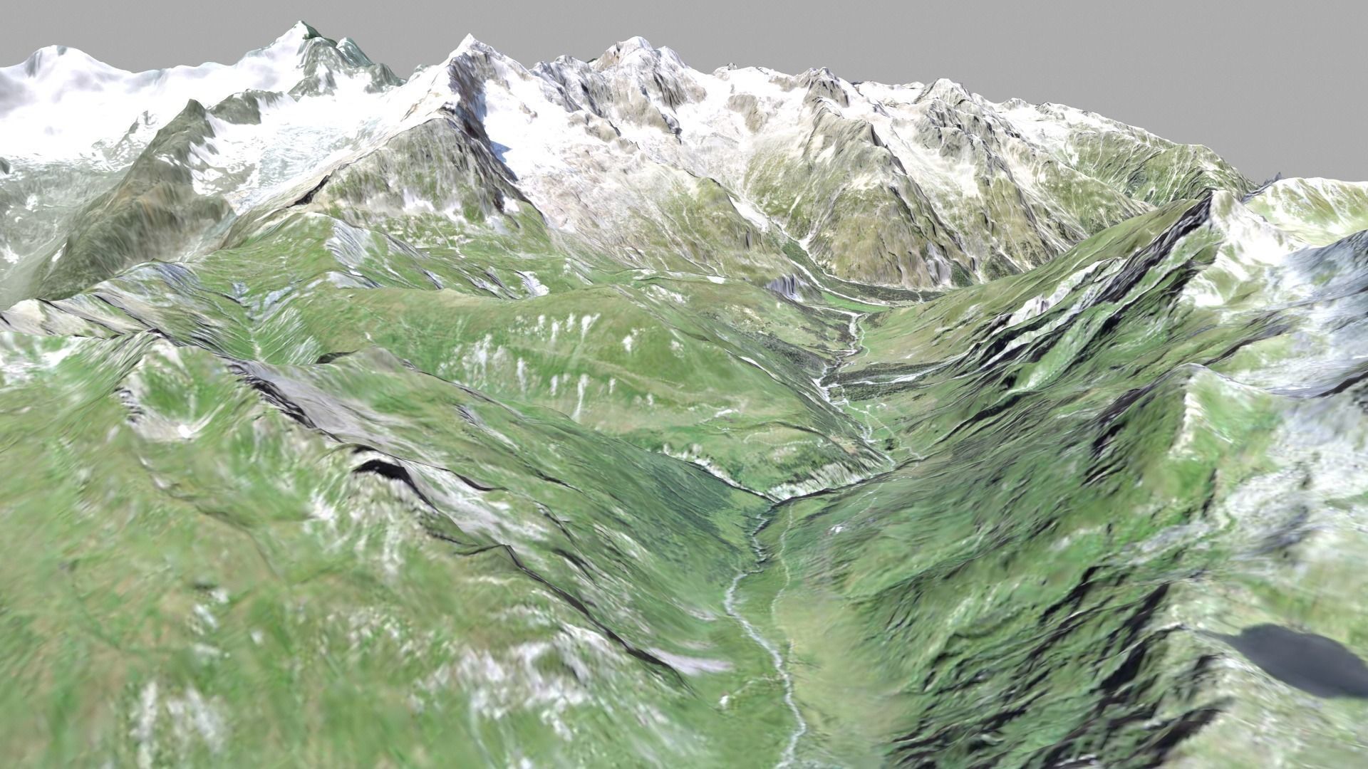 Mountain landscape Grande Jorasses Alps 3D model | CGTrader