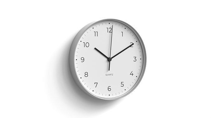 Analog Wall Clock - White 3D model rigged | CGTrader