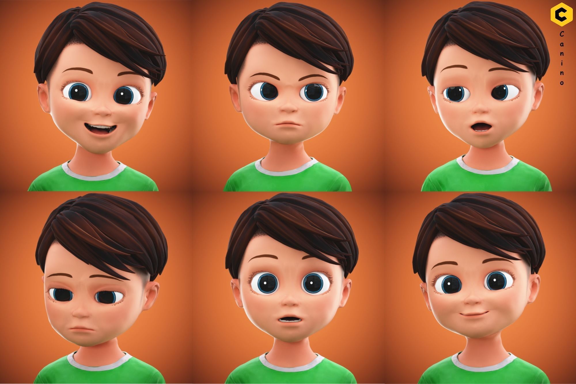 3D model Stylized Cartoon Boy Characters VR / AR / low-poly | CGTrader