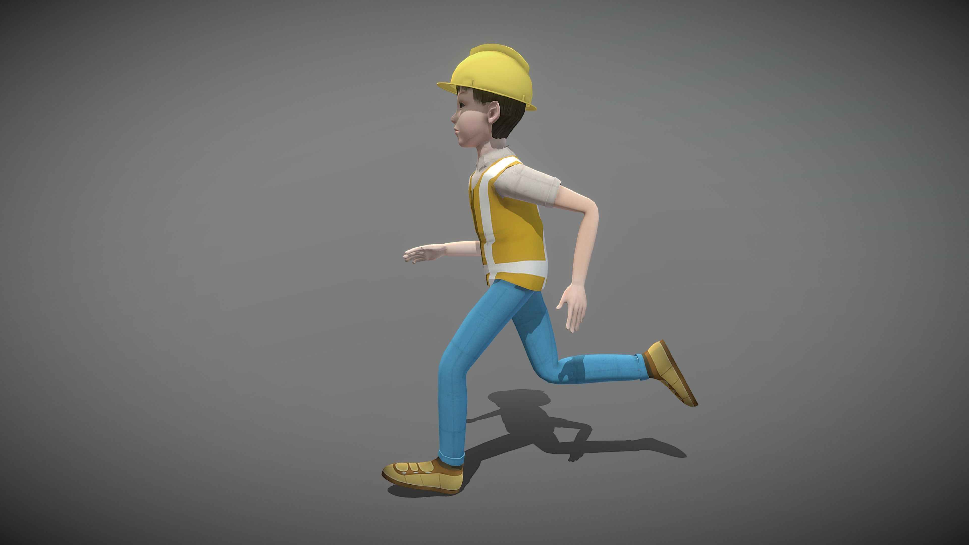 3D model Cartoon Worker VR / AR / low-poly rigged animated | CGTrader