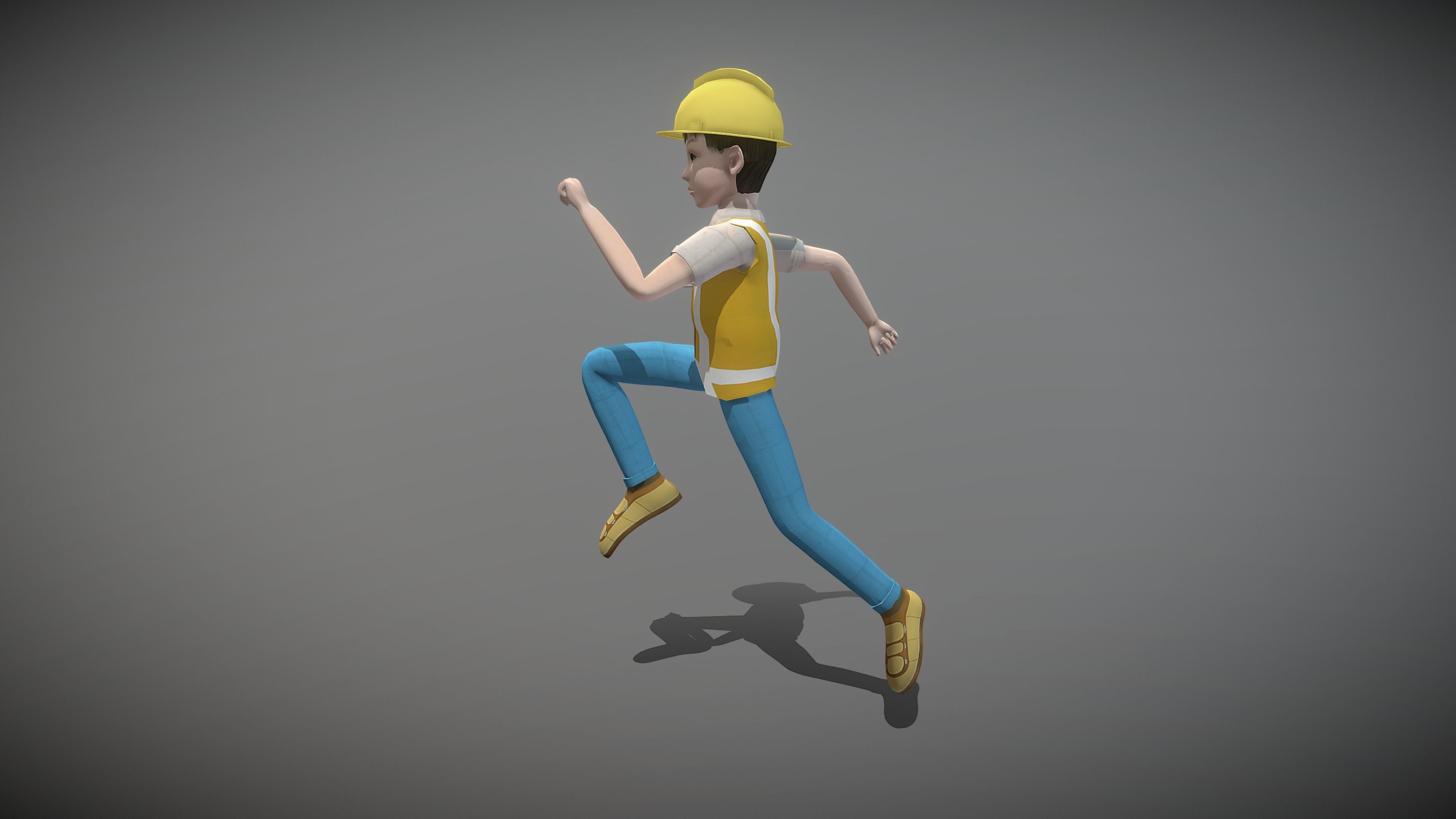 3D model Cartoon Worker VR / AR / low-poly rigged animated | CGTrader