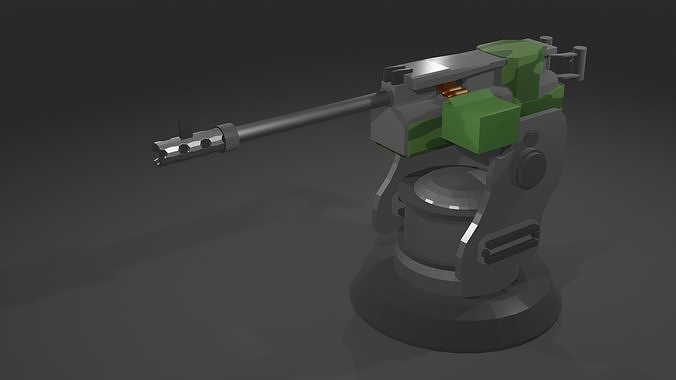 3D model Machine Gun Turret VR / AR / low-poly | CGTrader