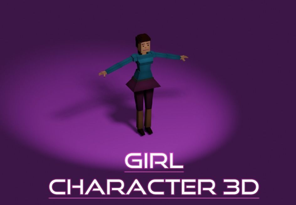 3D model Low Poly Girl 3D VR / AR / low-poly | CGTrader