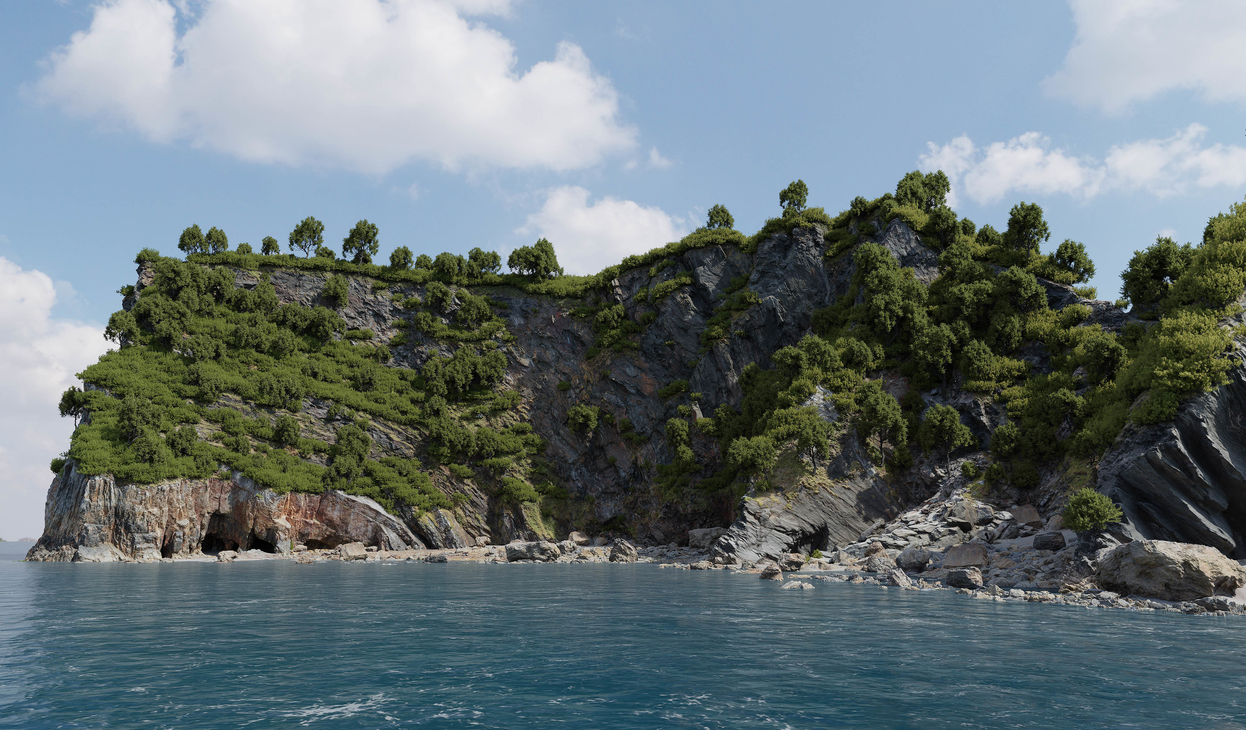 3D model Large Coast Cliff PBR Scan 01 VR / AR / low-poly | CGTrader
