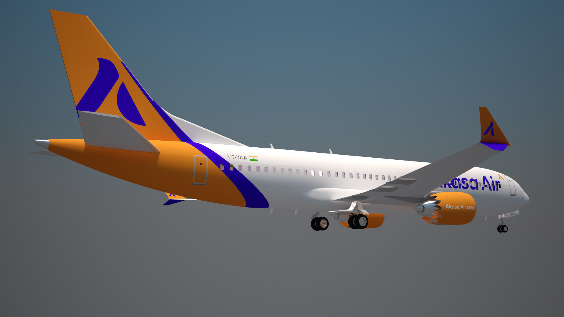 Akasa Air Boeing 737 Max 8 3D model | CGTrader