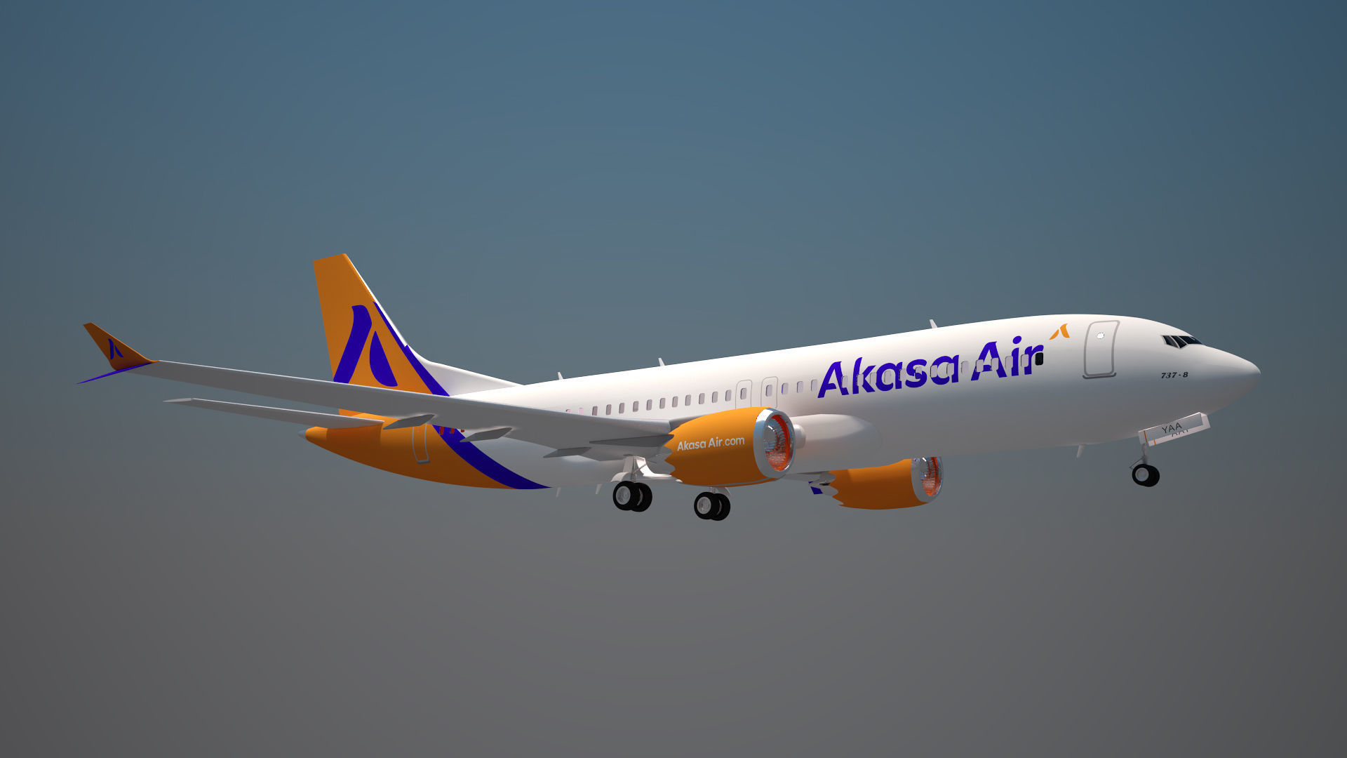 Akasa Air Boeing 737 Max 8 3D model | CGTrader