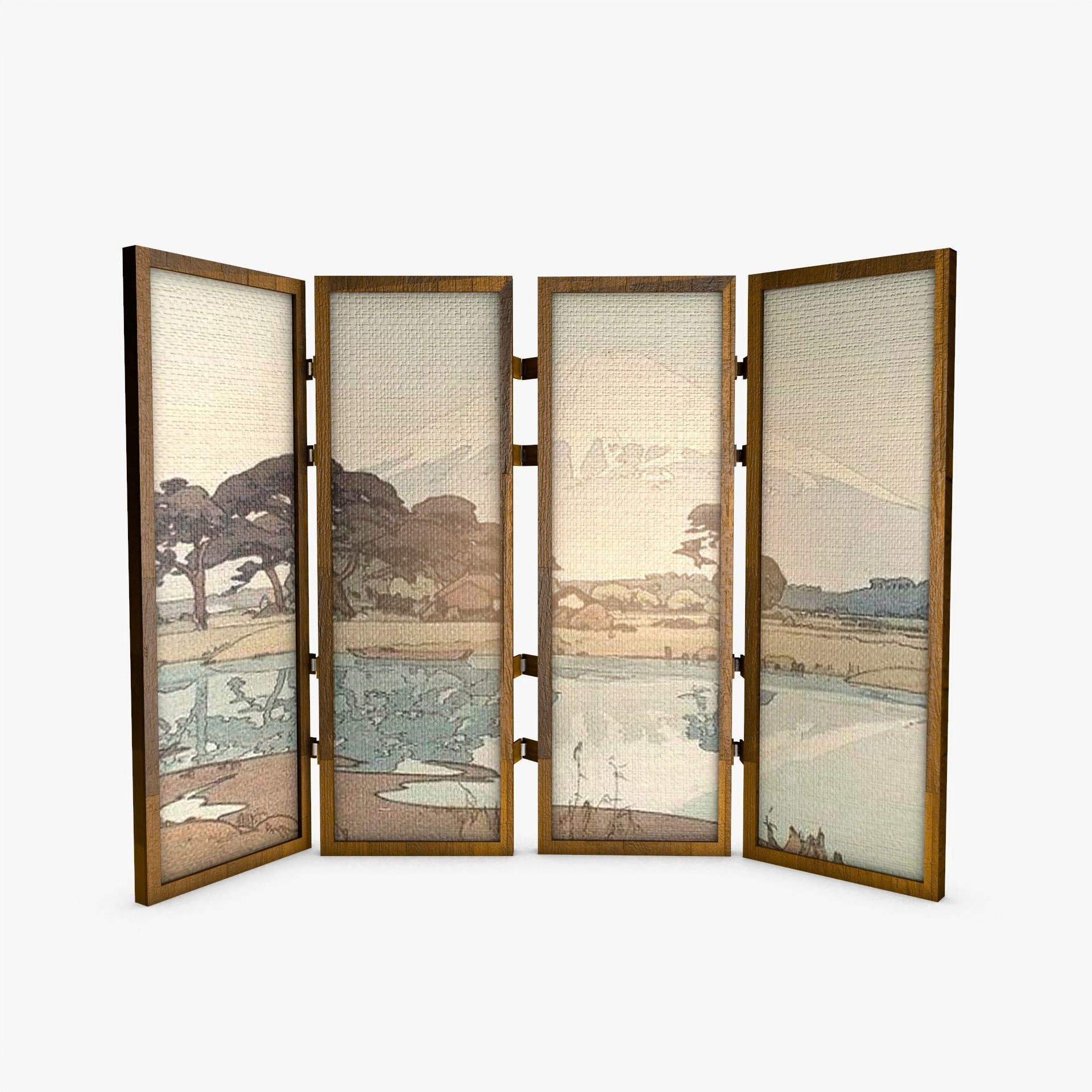 3D model Japanese Shoji Screen Panel Room Divider Low Poly VR / AR ...