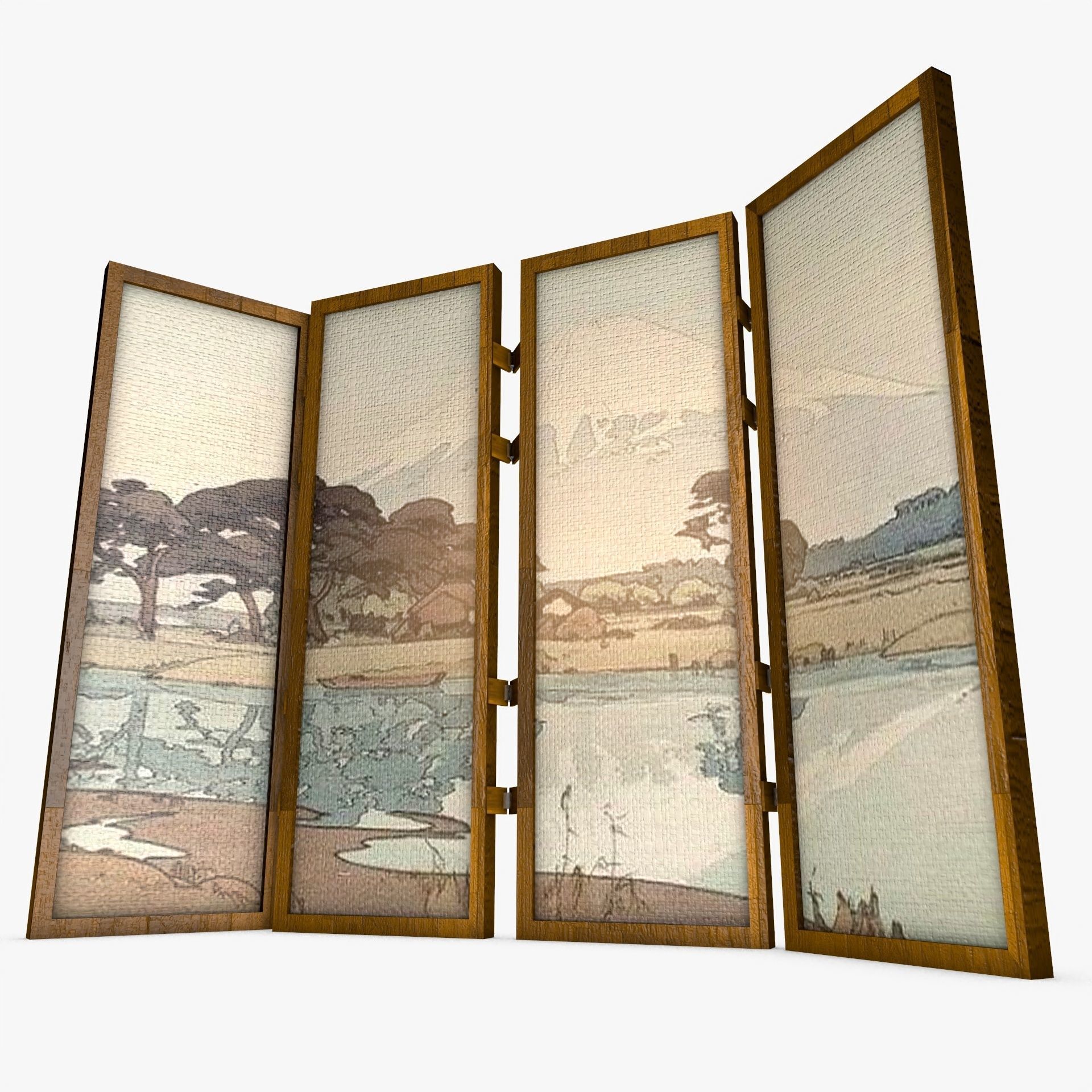 3D model Japanese Shoji Screen Panel Room Divider Low Poly VR / AR ...