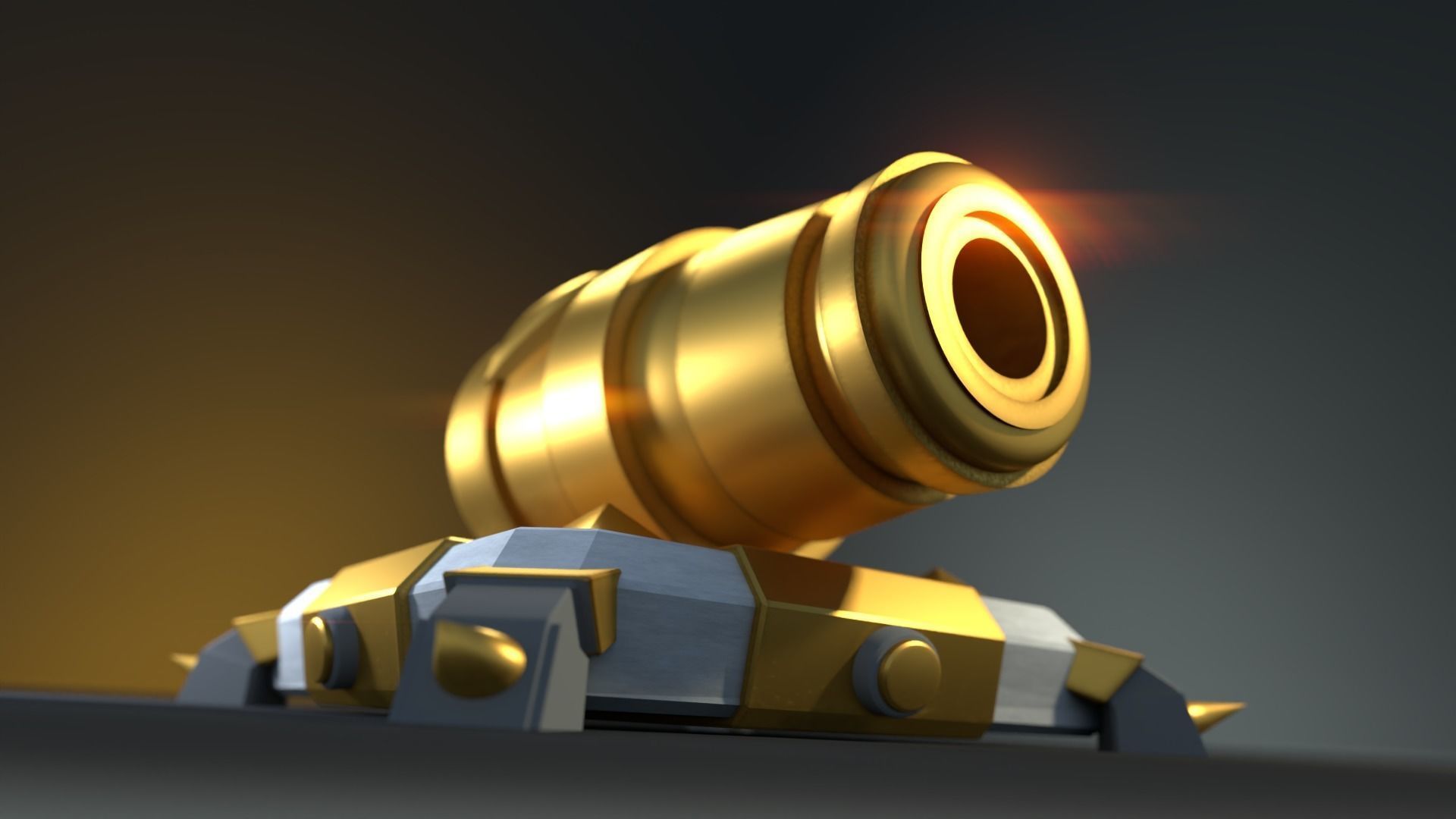 Cannon - Clash of Clans - Gold free VR / AR / low-poly 3D model rigged ...