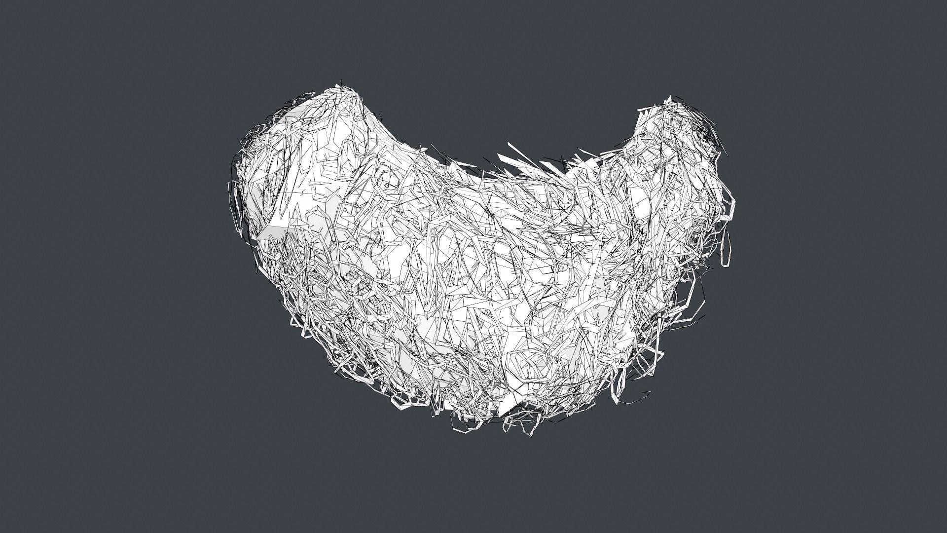 3D model Facial Hair Cards Style 9 - Curly Goatee Beard VR / AR / low ...