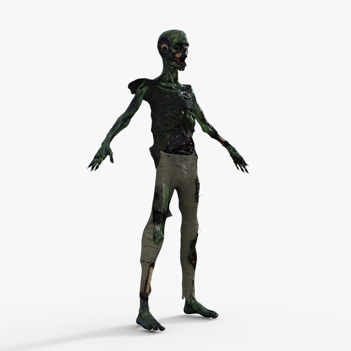 Scary Zombie Skeleton Rigged 3D model rigged | CGTrader