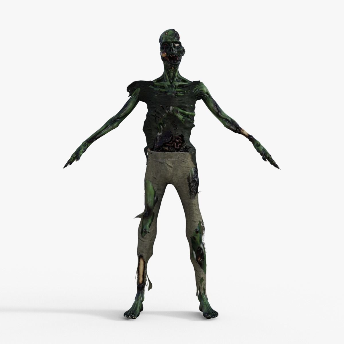 Scary Zombie Skeleton Rigged 3D model rigged | CGTrader