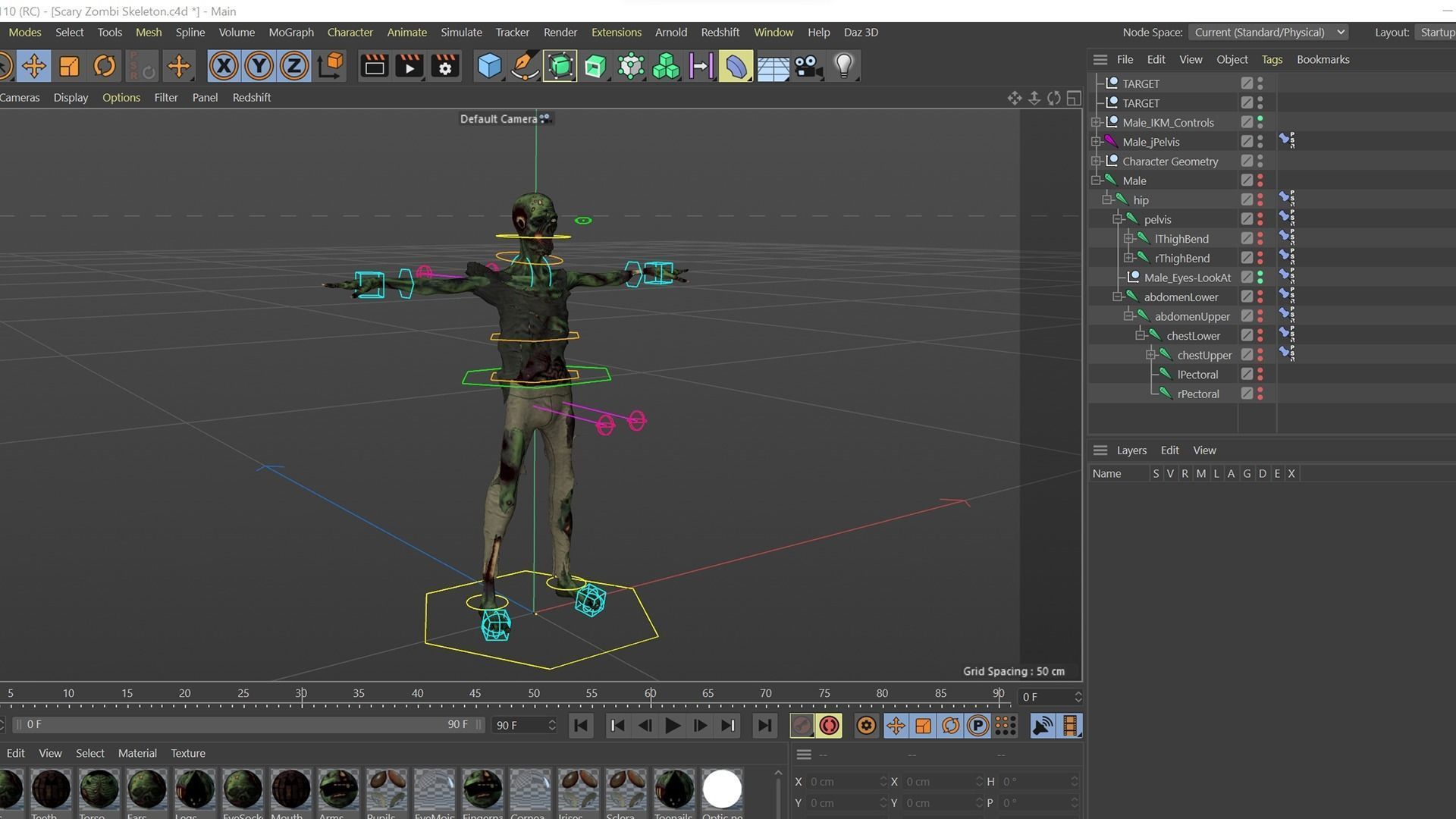 Scary Zombie Skeleton Rigged 3D model rigged | CGTrader