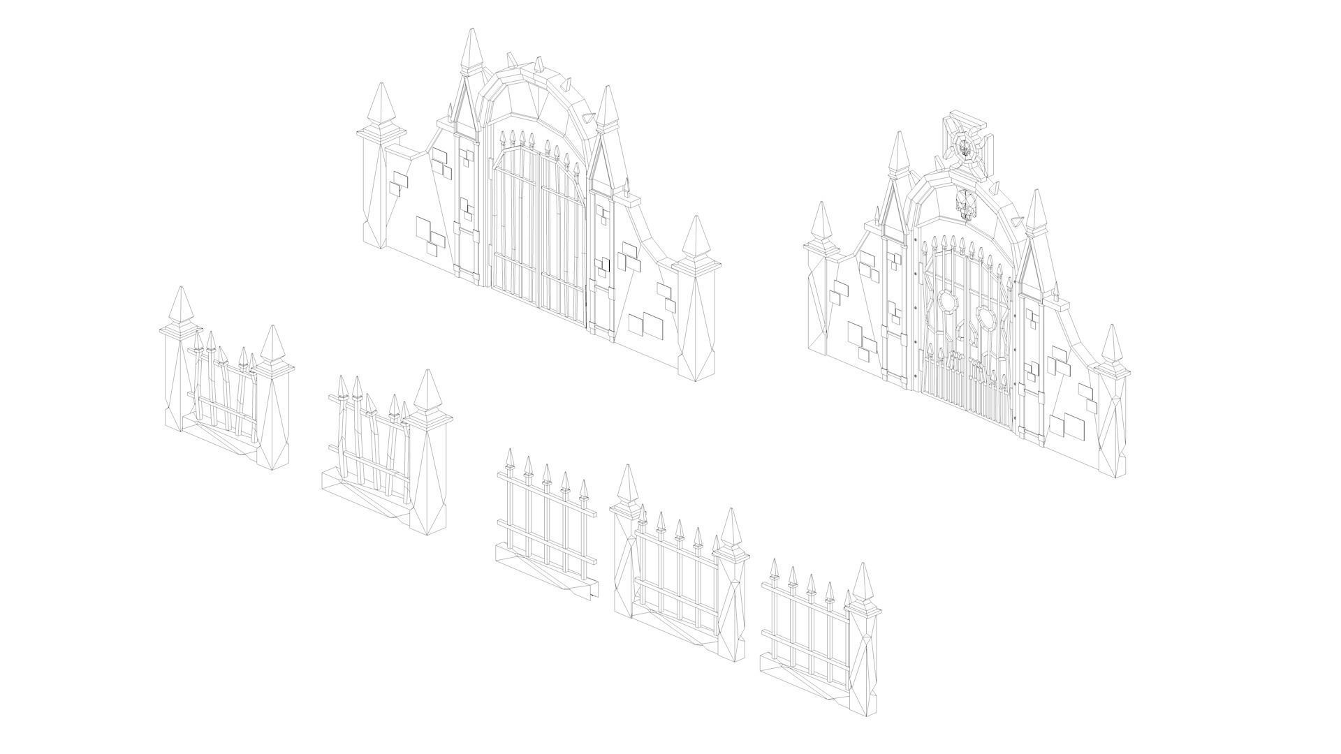 3D model Low Poly Fantasy Scary Creepy Dark Halloween Asset Pack VR ...