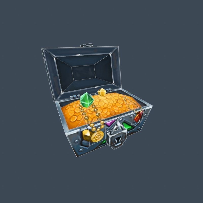 3D model Cartoon Old Metal Treasure Chest VR / AR / low-poly | CGTrader