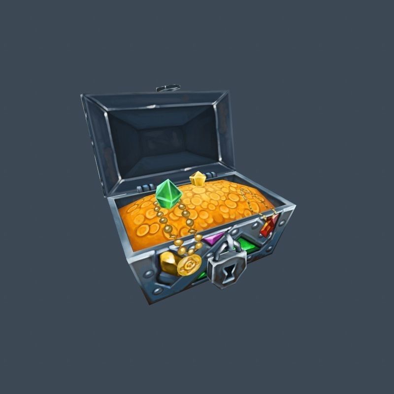 3D model Cartoon Old Metal Treasure Chest VR / AR / low-poly | CGTrader