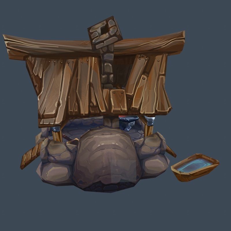 3D model Cartoon Old Forge Building VR / AR / low-poly | CGTrader