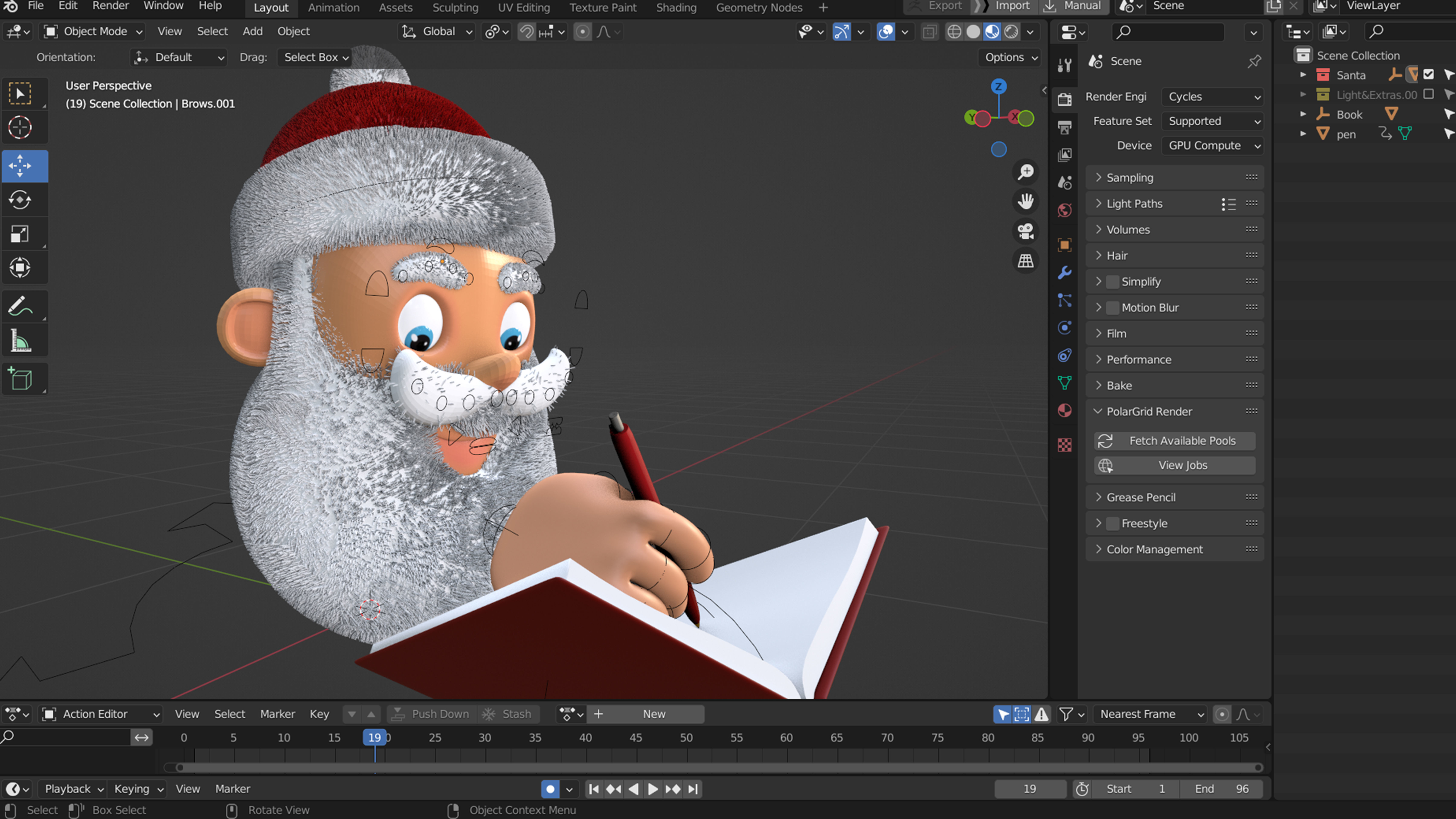 3D model Animated Santa Making List VR / AR / low-poly | CGTrader