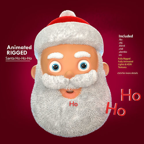 3D model Animated Santa Ho Ho Ho VR / AR / low-poly | CGTrader