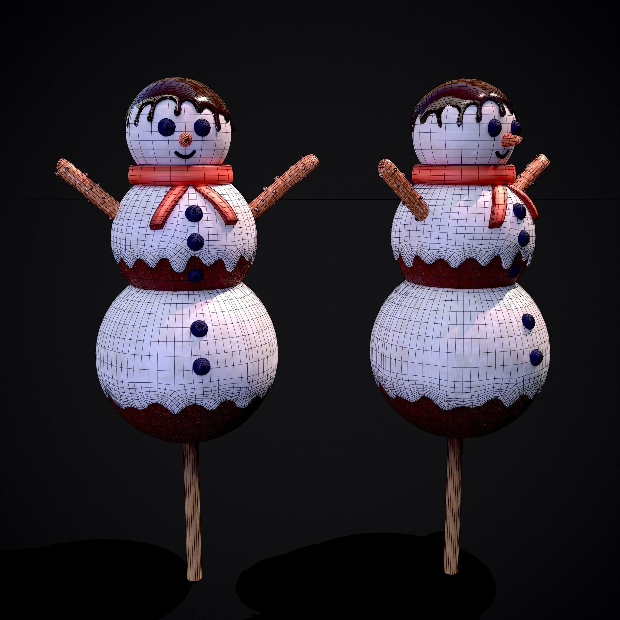 3D model Snowman on a Stick VR / AR / low-poly | CGTrader