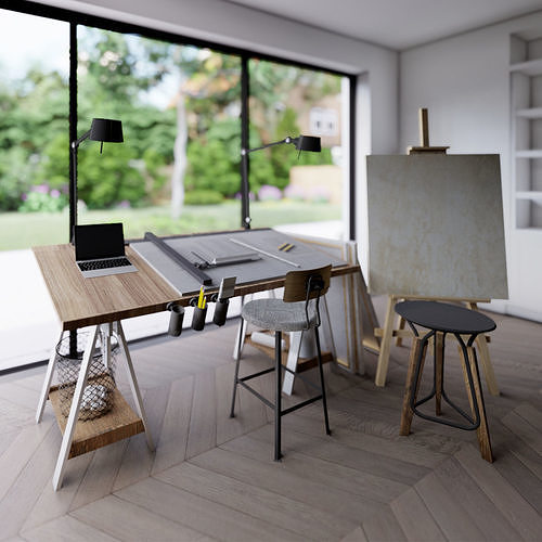 3D model Drafting Table Pro set VR / AR / low-poly | CGTrader