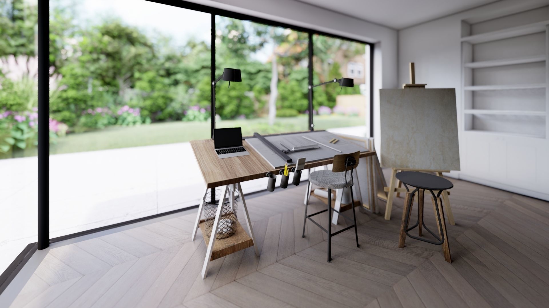 3D model Drafting Table Pro set VR / AR / low-poly | CGTrader