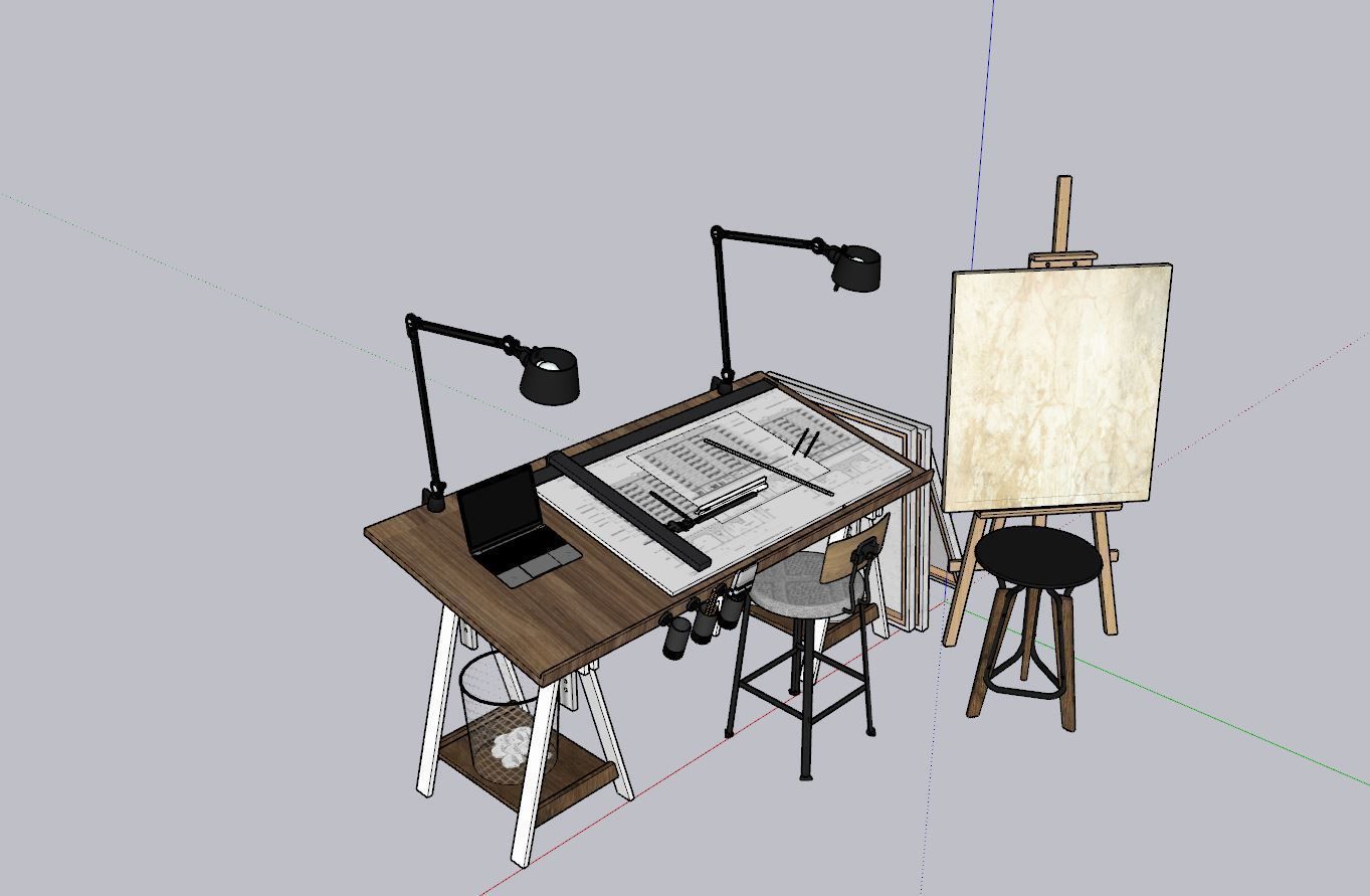 3D model Drafting Table Pro set VR / AR / low-poly | CGTrader