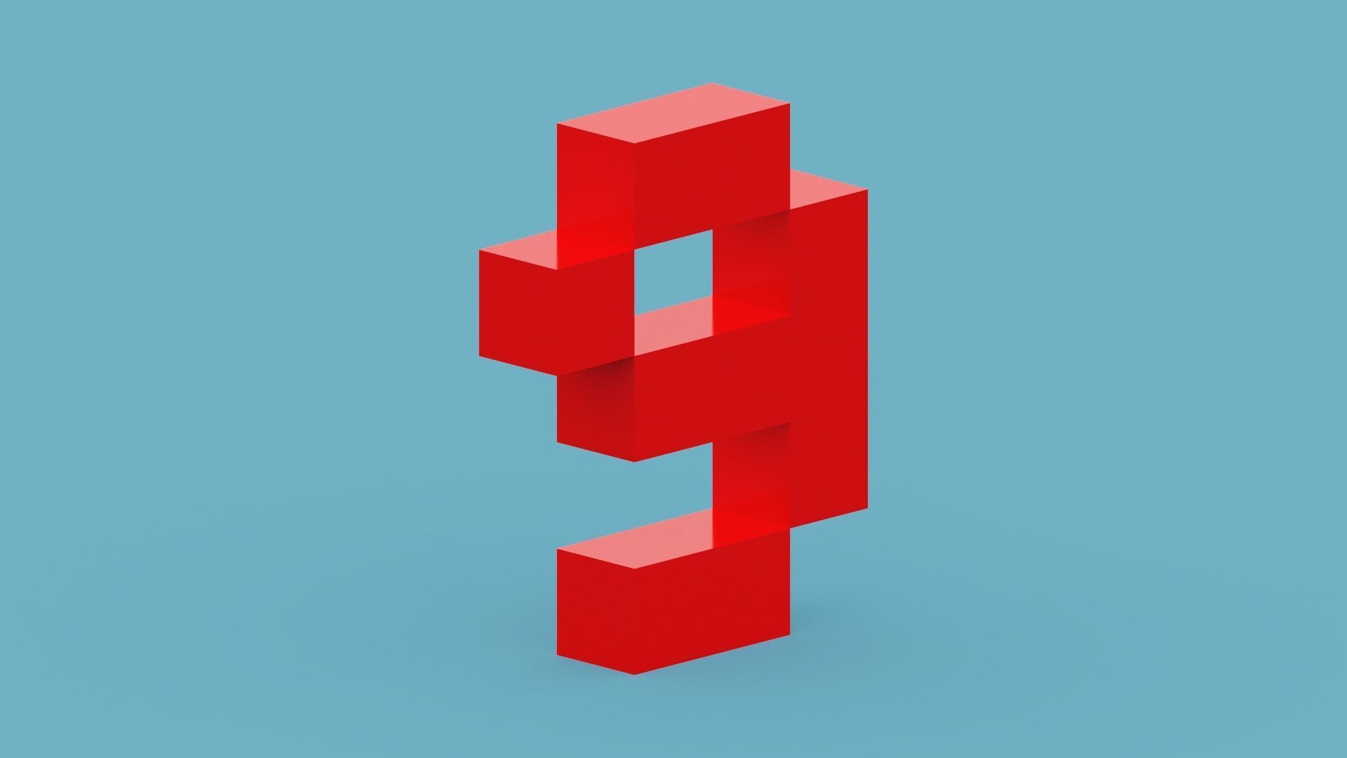 3D model Voxel Number 9 VR / AR / low-poly | CGTrader