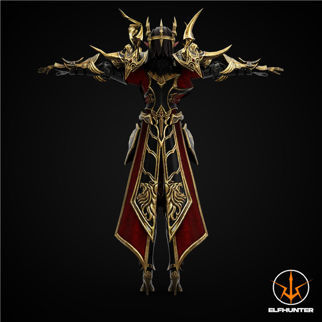 3D model EXCLUSIVE EDITION RIGGED CHARACTER ELF QUEEN DOMINANT VR / AR ...