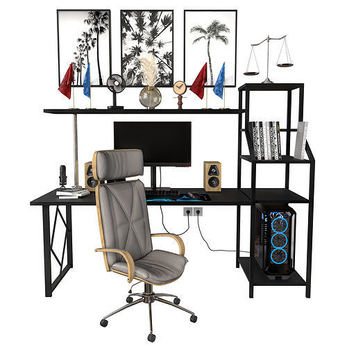 3D model pc office work VR / AR / low-poly | CGTrader