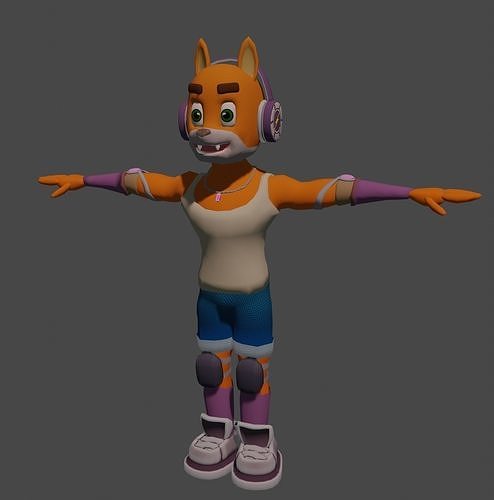 3D model Toony Fox Character VR / AR / low-poly | CGTrader