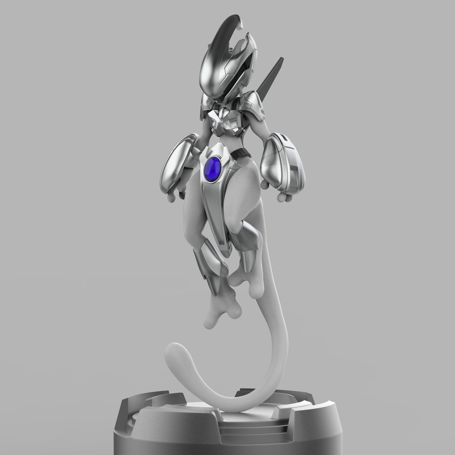 Cyber Mewtwo on Birth Chamber Capsule 3D model 3D printable | CGTrader
