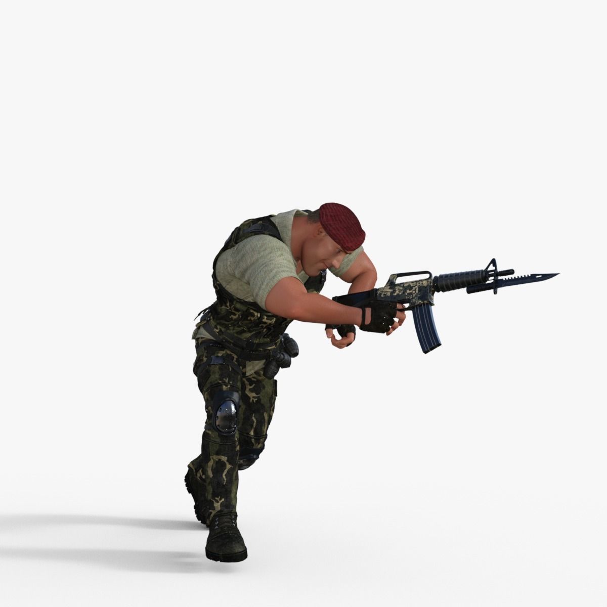 Commando Soldier Character Rigged 3D model rigged | CGTrader