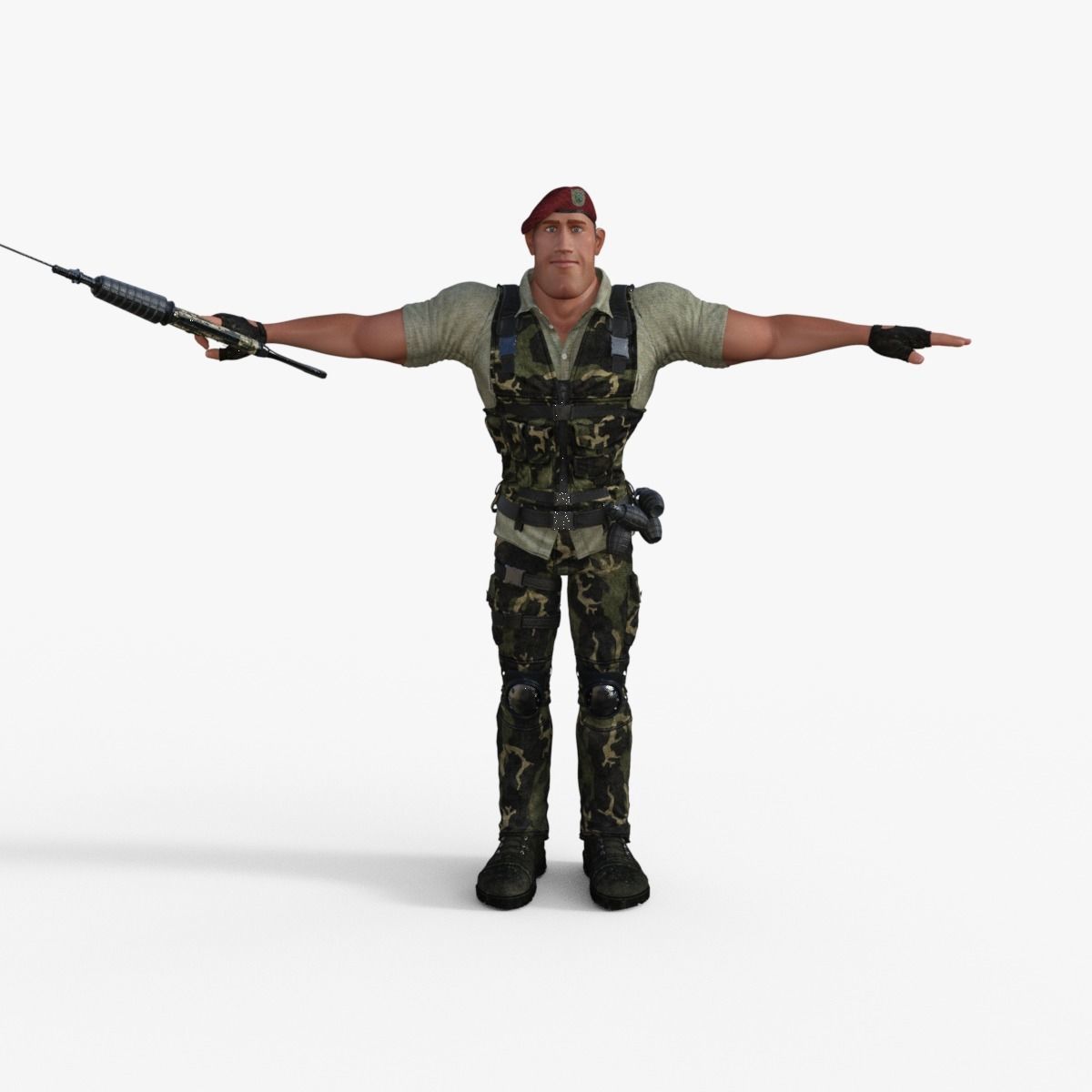 Commando Soldier Character Rigged 3D model rigged | CGTrader