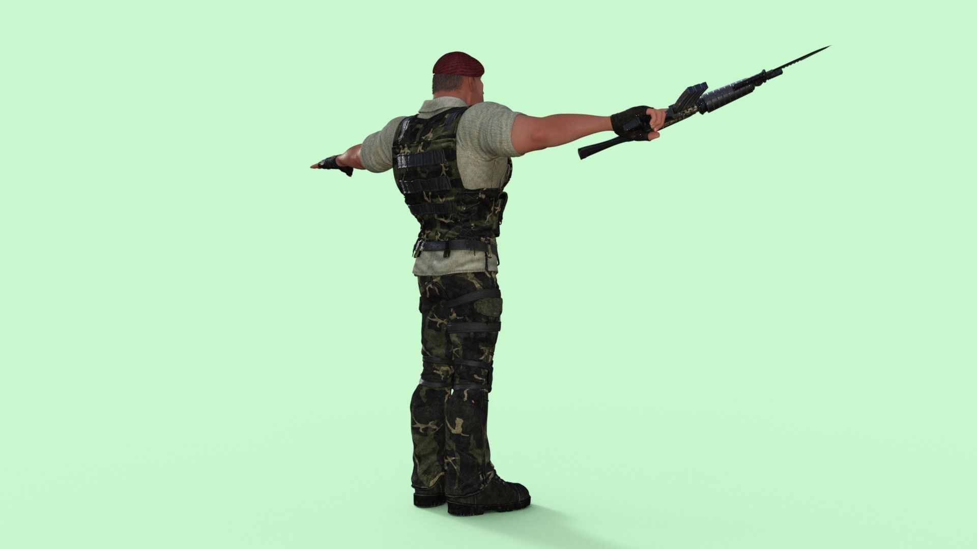 Commando Soldier Character Rigged 3D model rigged | CGTrader