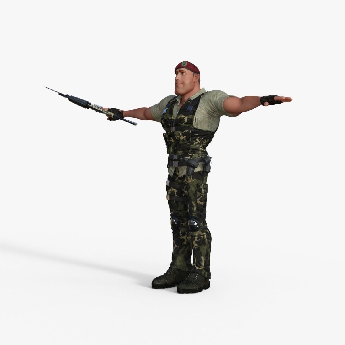 Commando Soldier Character Rigged 3D model rigged | CGTrader