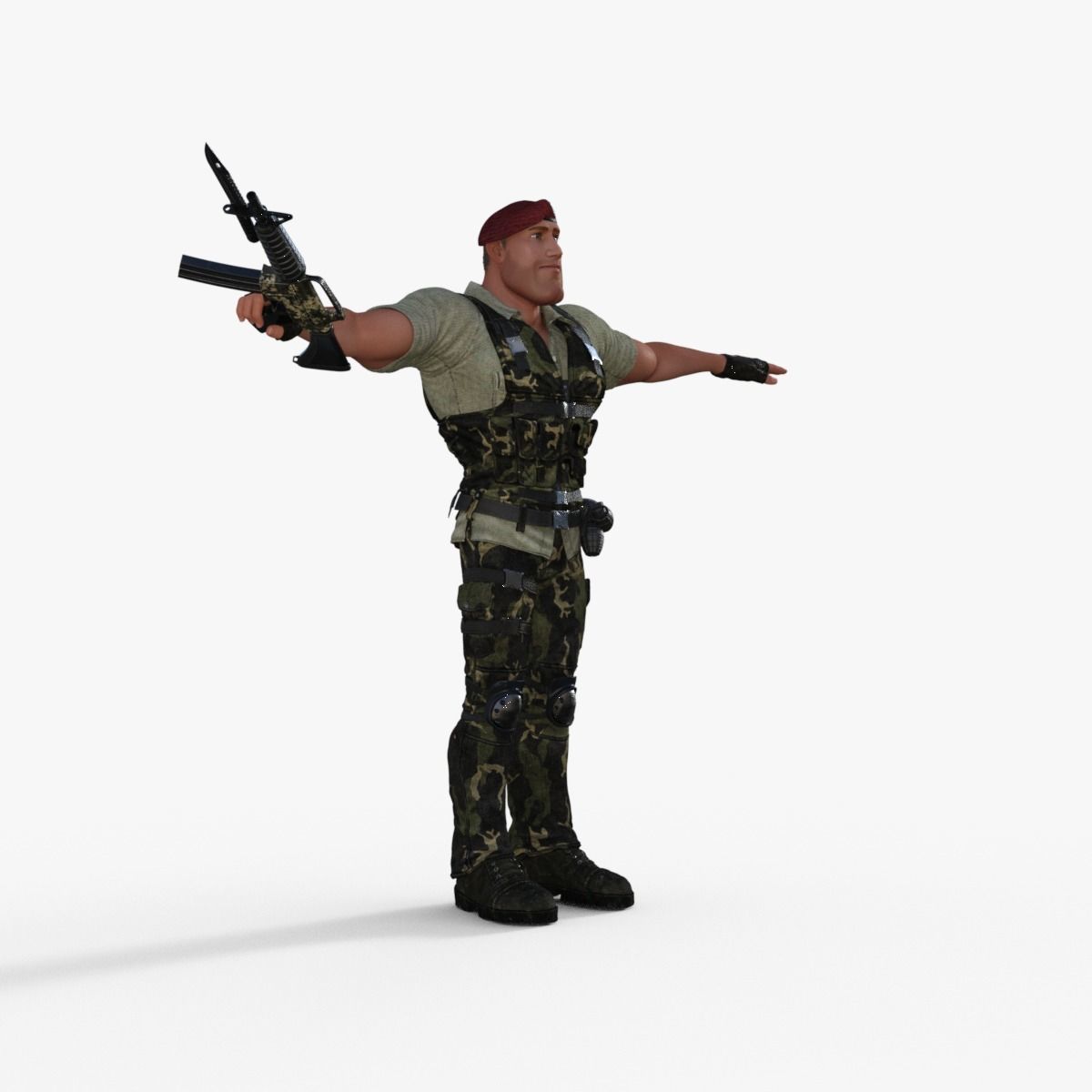Commando Soldier Character Rigged 3D model rigged | CGTrader