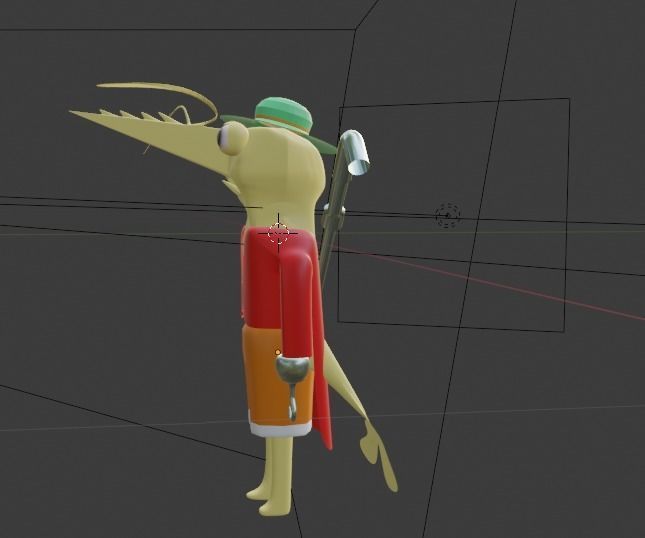 The shrimp pirate cartoon captain low-poly 3D model | CGTrader