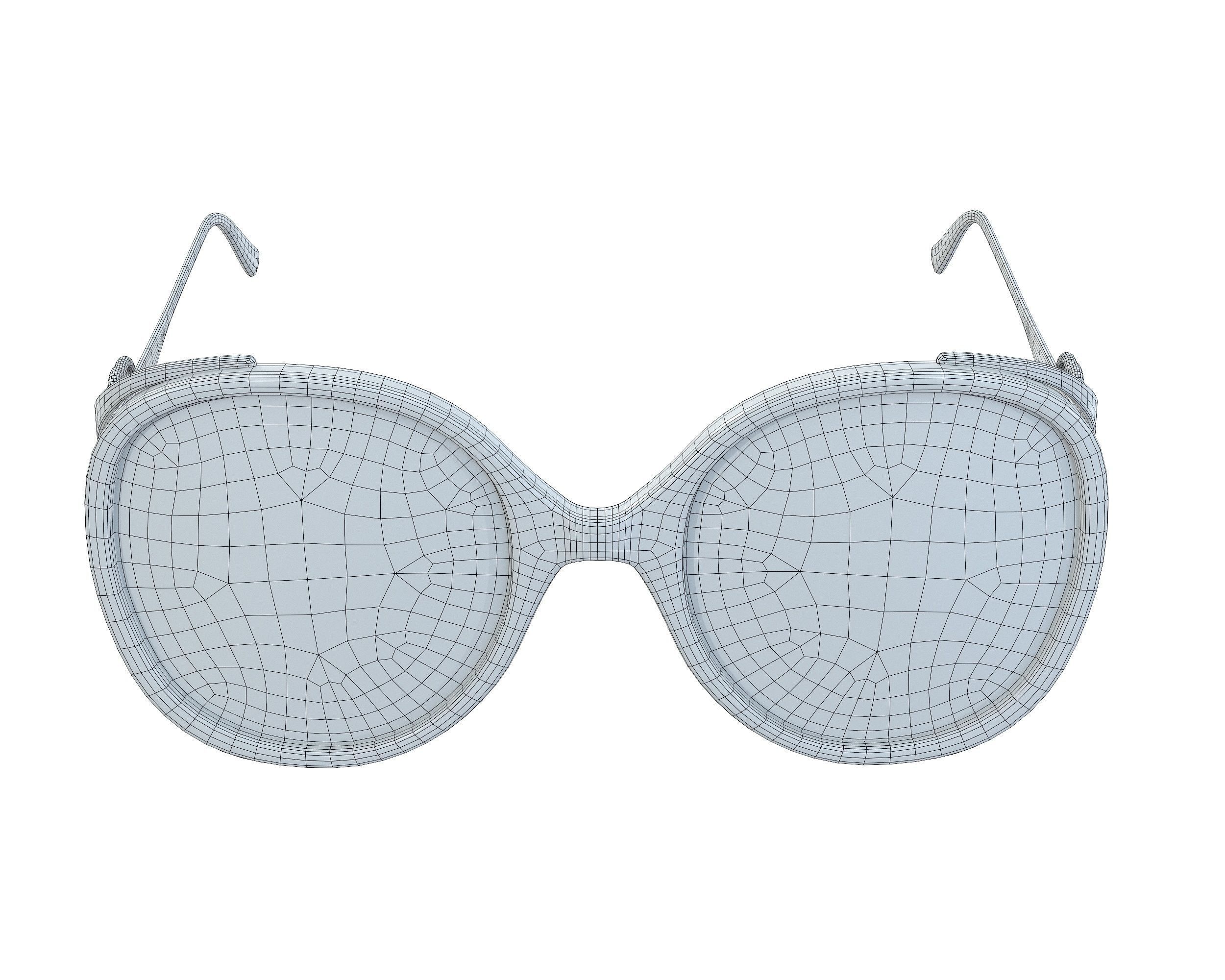 3d Model Gucci Round Frame Interlocking G Sunglasses Vr Ar Low Poly