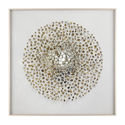 3D model Art319 circular wall art made of gold and silver discs VR / AR ...