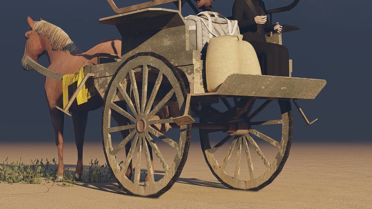 3D model Horse Cart VR / AR / low-poly | CGTrader