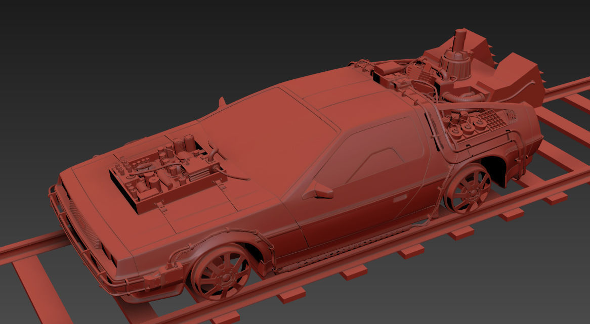 Delorean Time Machine Episode 3 Railroad 3D model | CGTrader