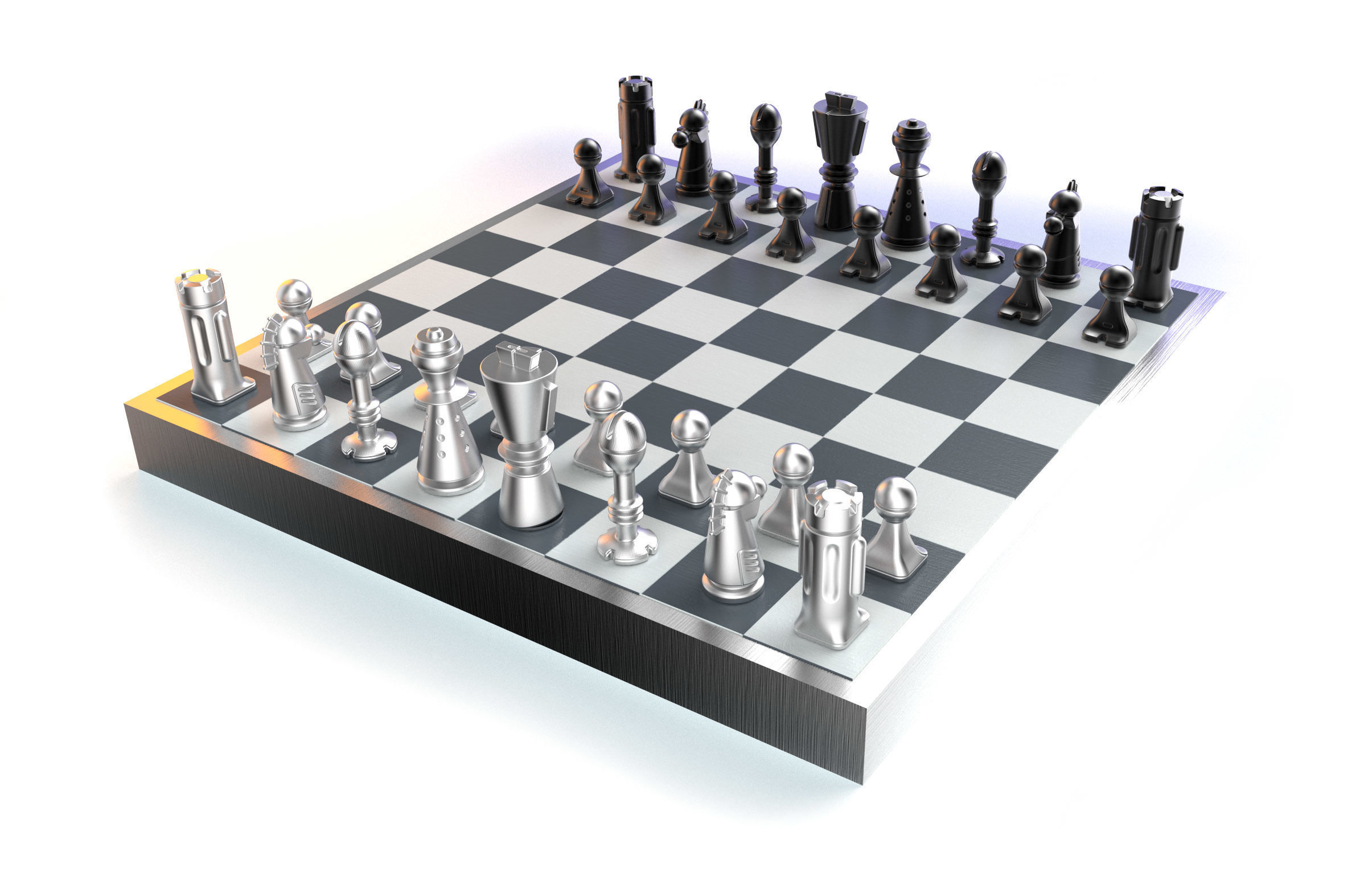Robot Chess Set 3D model 3D printable | CGTrader