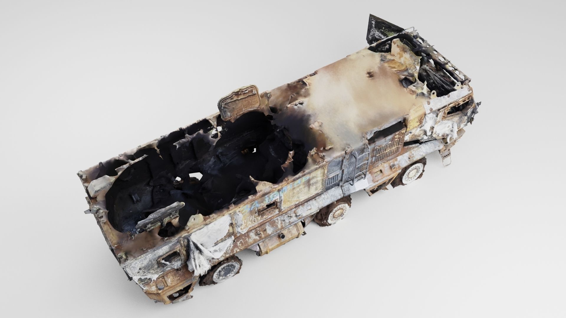 russian KAMAZ-63968 Typhoon-K destroyed by Ukrainian army 3D model ...