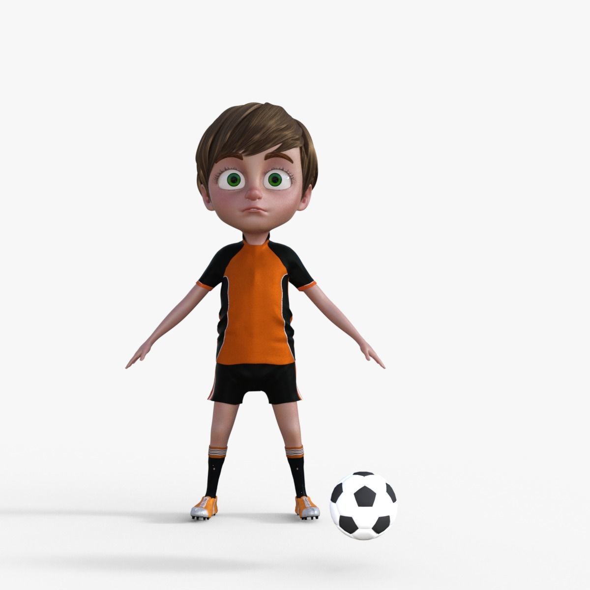 Cartoon Footballer Boy Rigged 3D model rigged | CGTrader