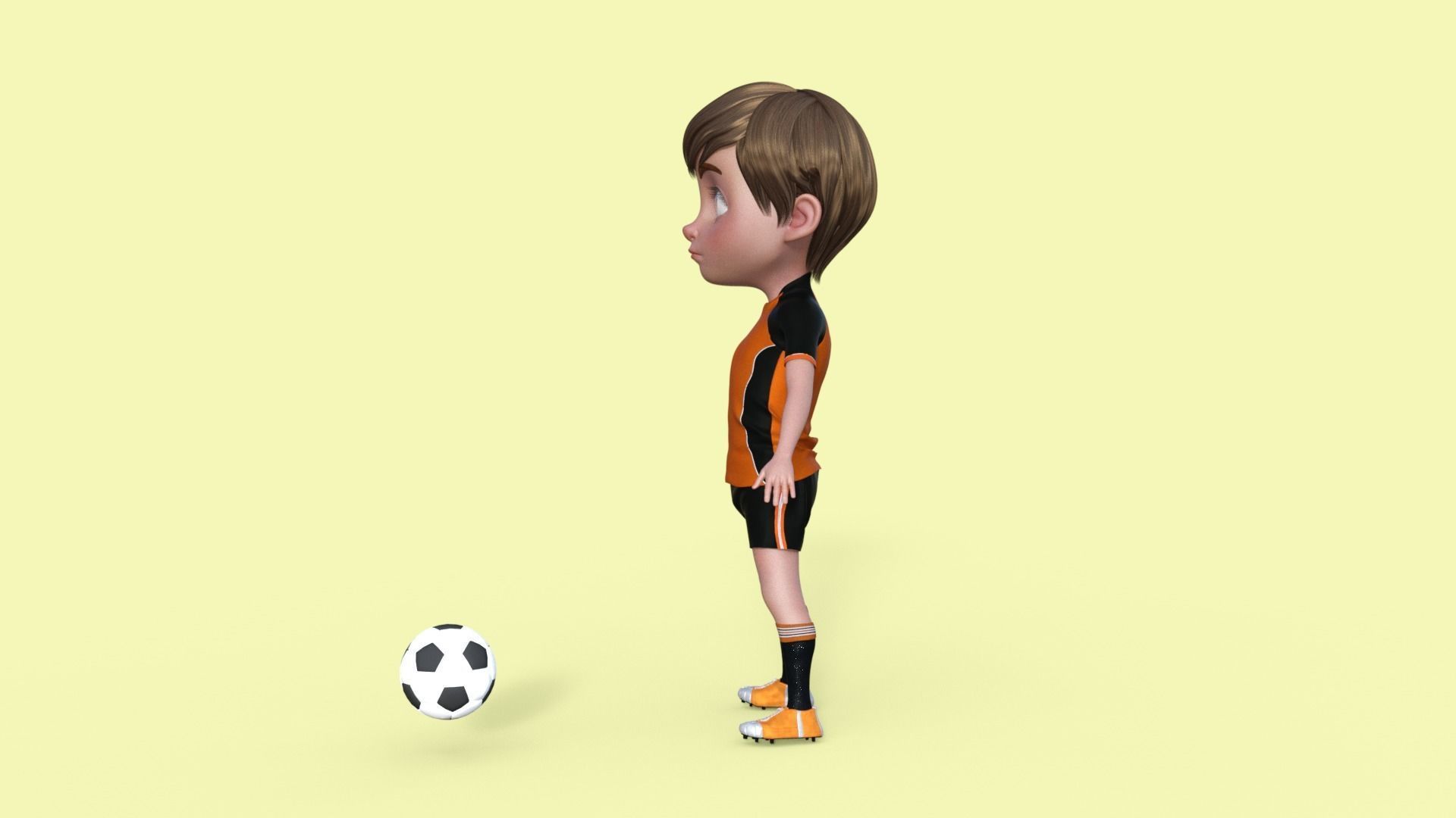 Cartoon Footballer Boy Rigged 3D model rigged | CGTrader