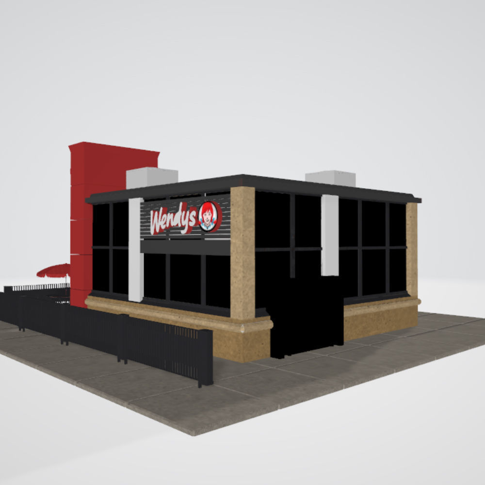 Wends fast food restaurant 3D model | CGTrader